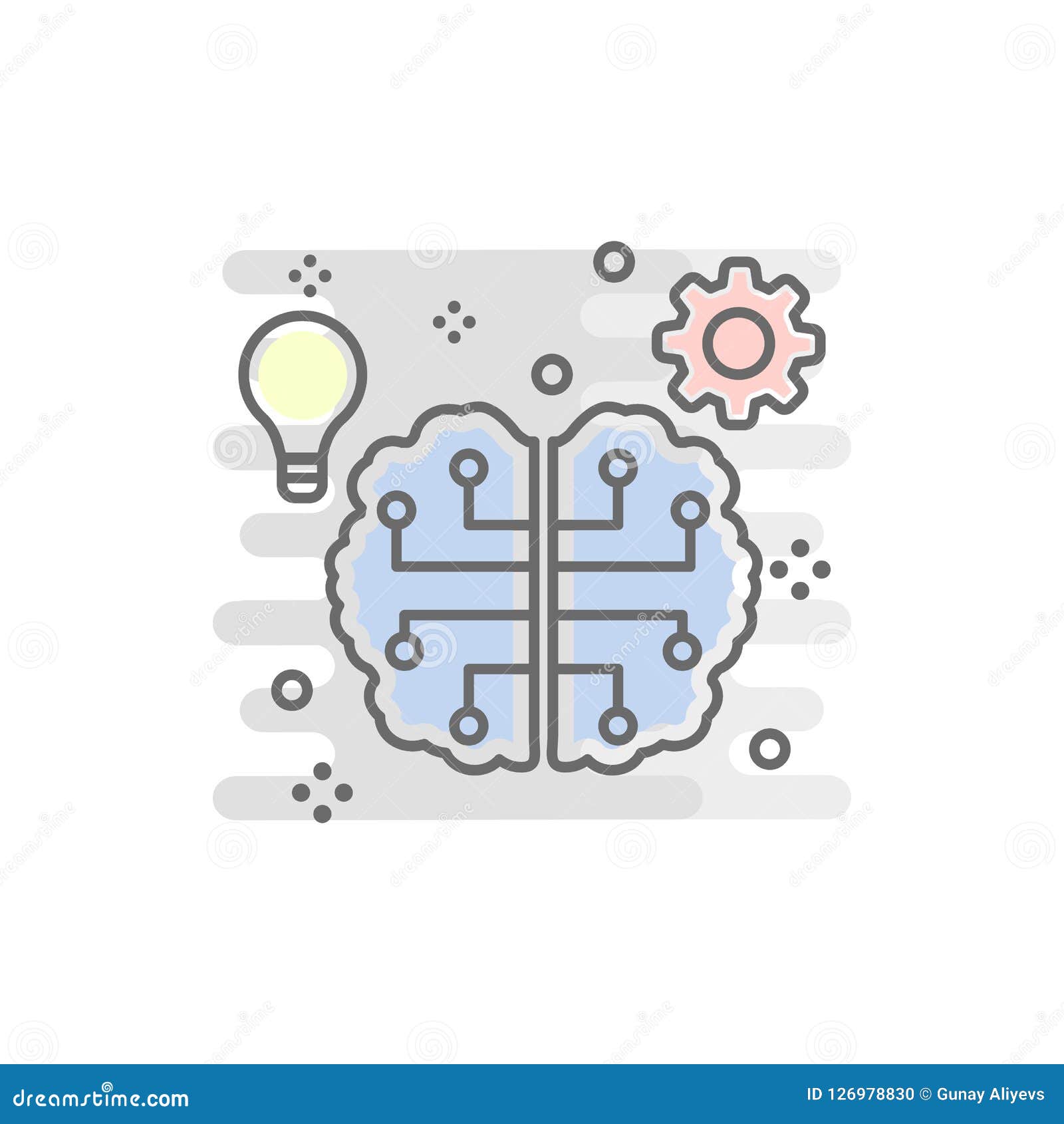 Smart Brain Colored Icon. Element of Colored Smart Technology Icon for ...