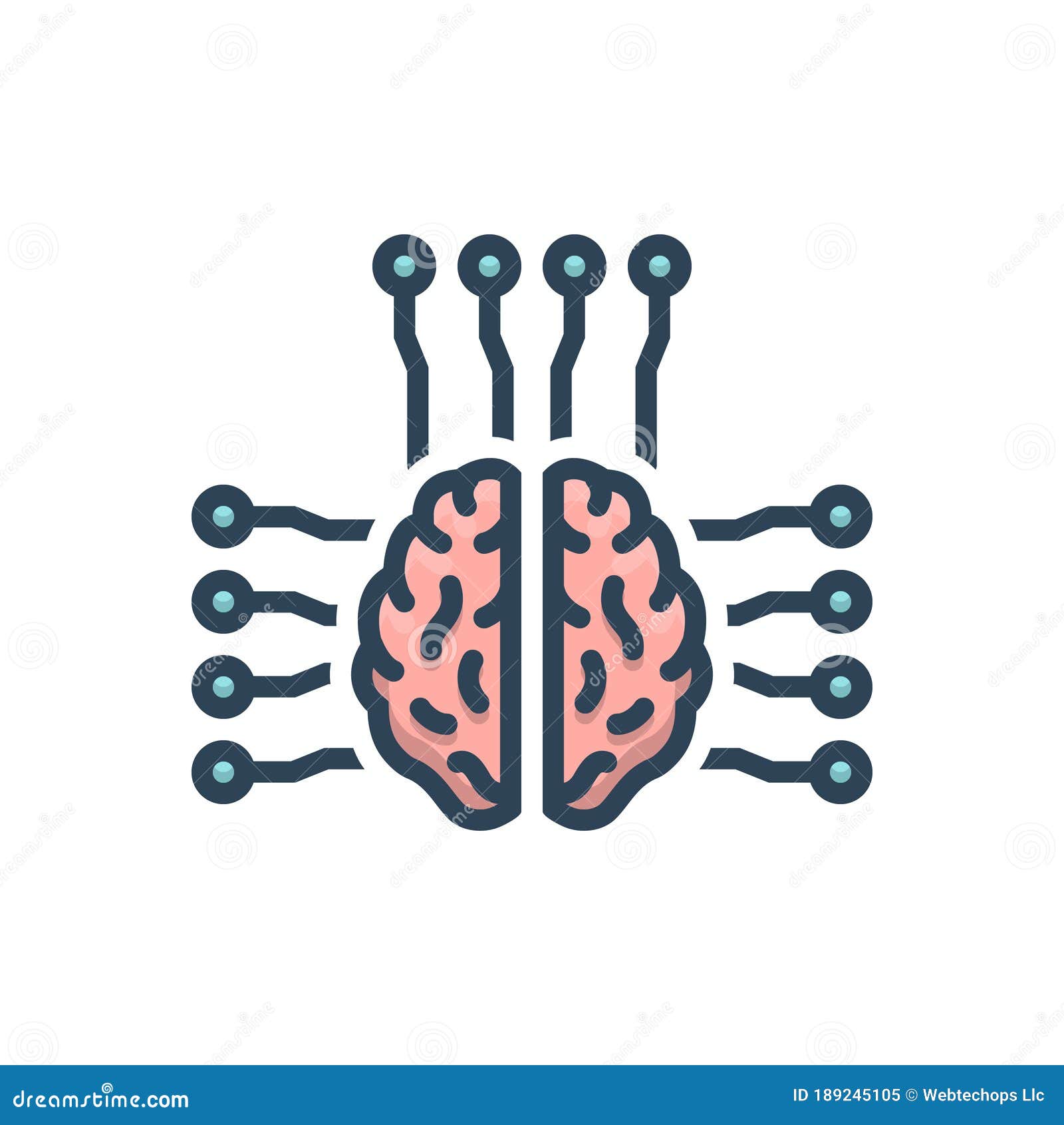 Color Illustration Icon for Smart Brain, Intelligent and Brain Stock ...