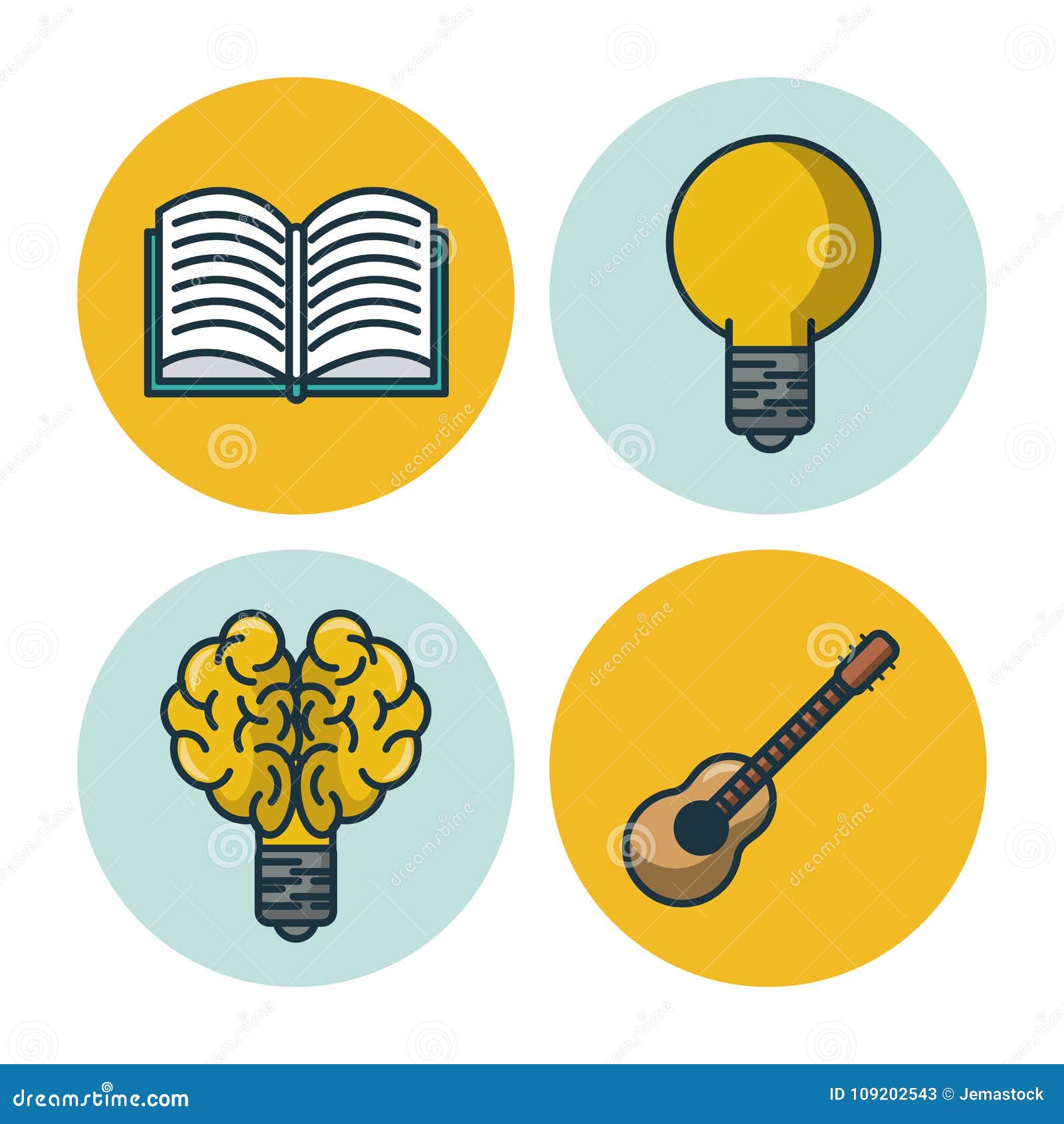 Smart brain icons stock vector. Illustration of education - 109202543