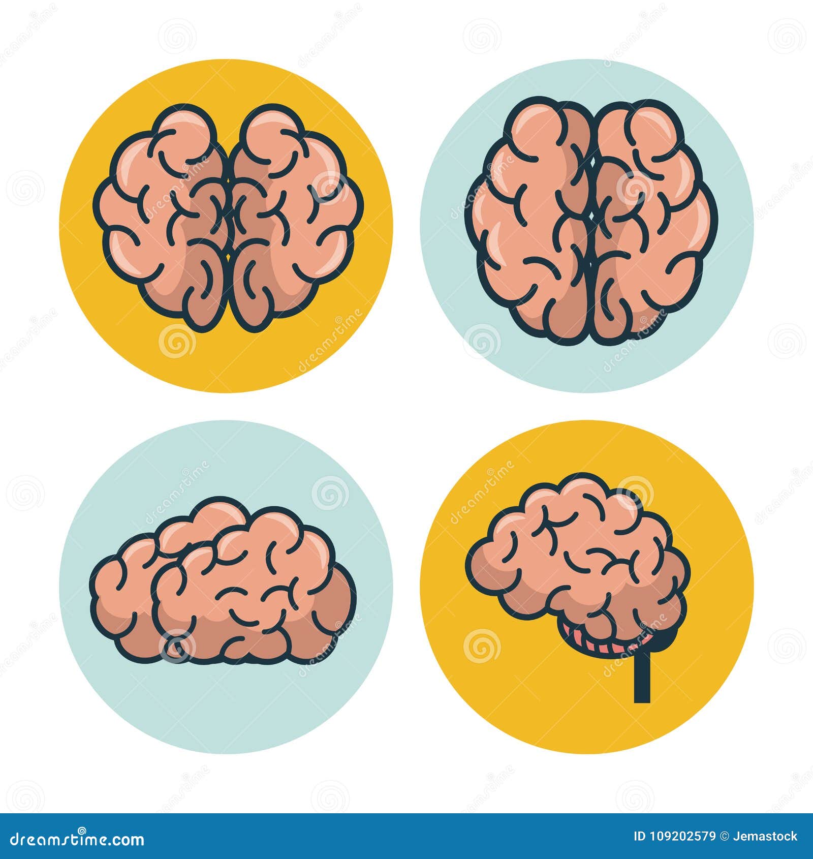 Smart brain icons stock vector. Illustration of imagination - 109202579