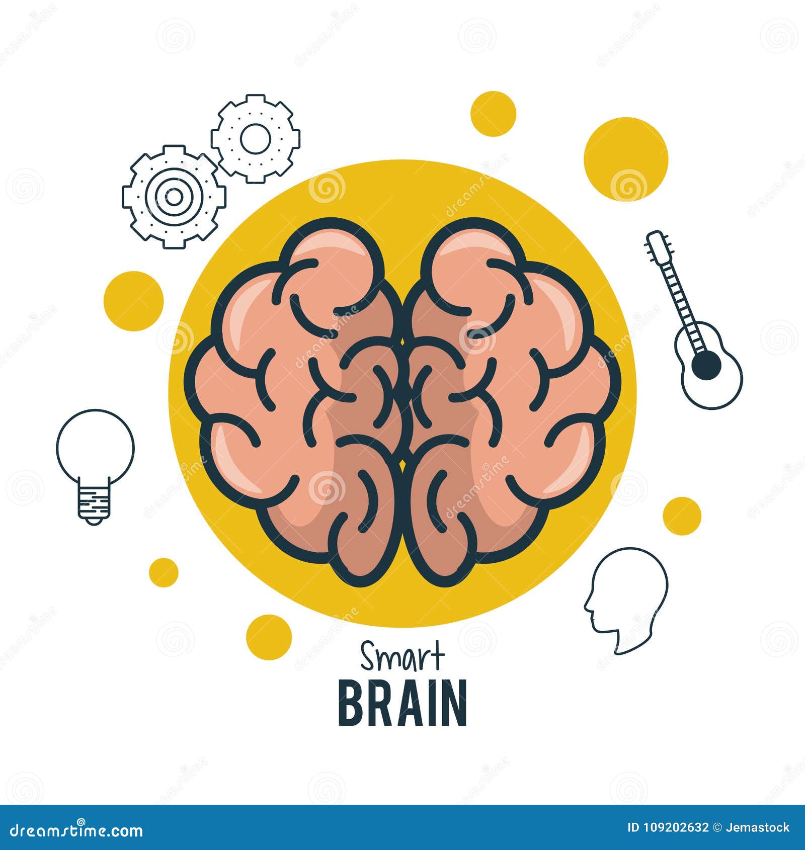 Smart brain ideas stock vector. Illustration of professional - 109202632