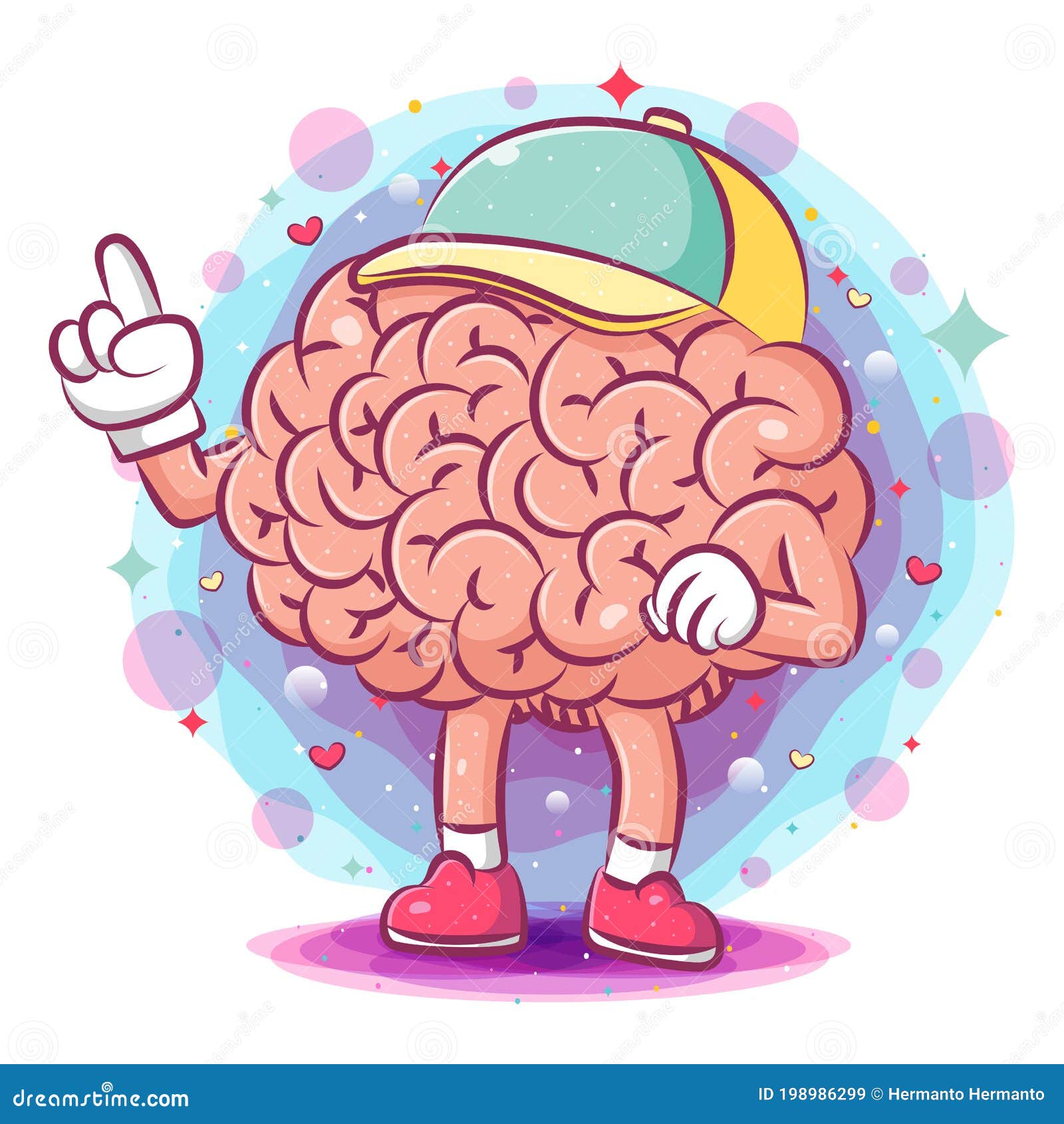 Smart Brain Illustration Uses the Cap Stock Vector - Illustration of ...