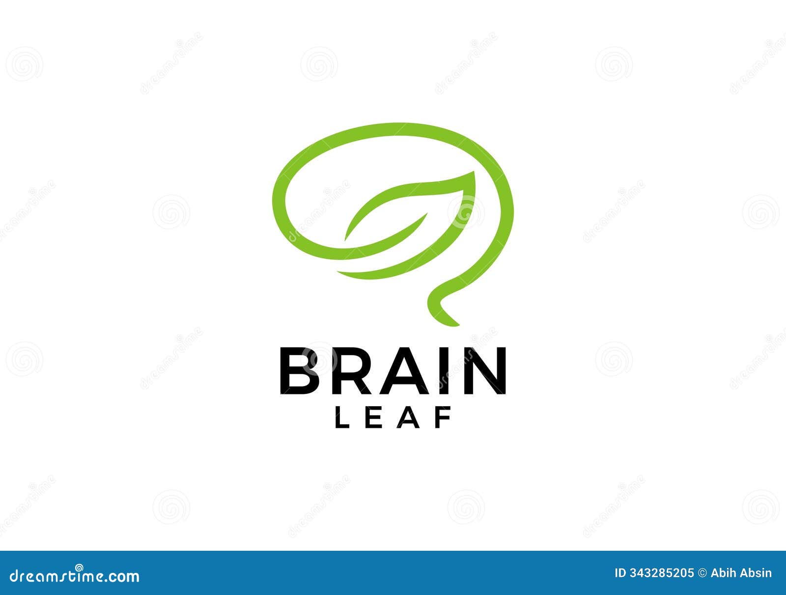 Smart Brain Leaf Logo Design. Simple Line Human Mind Icon Vector Stock ...