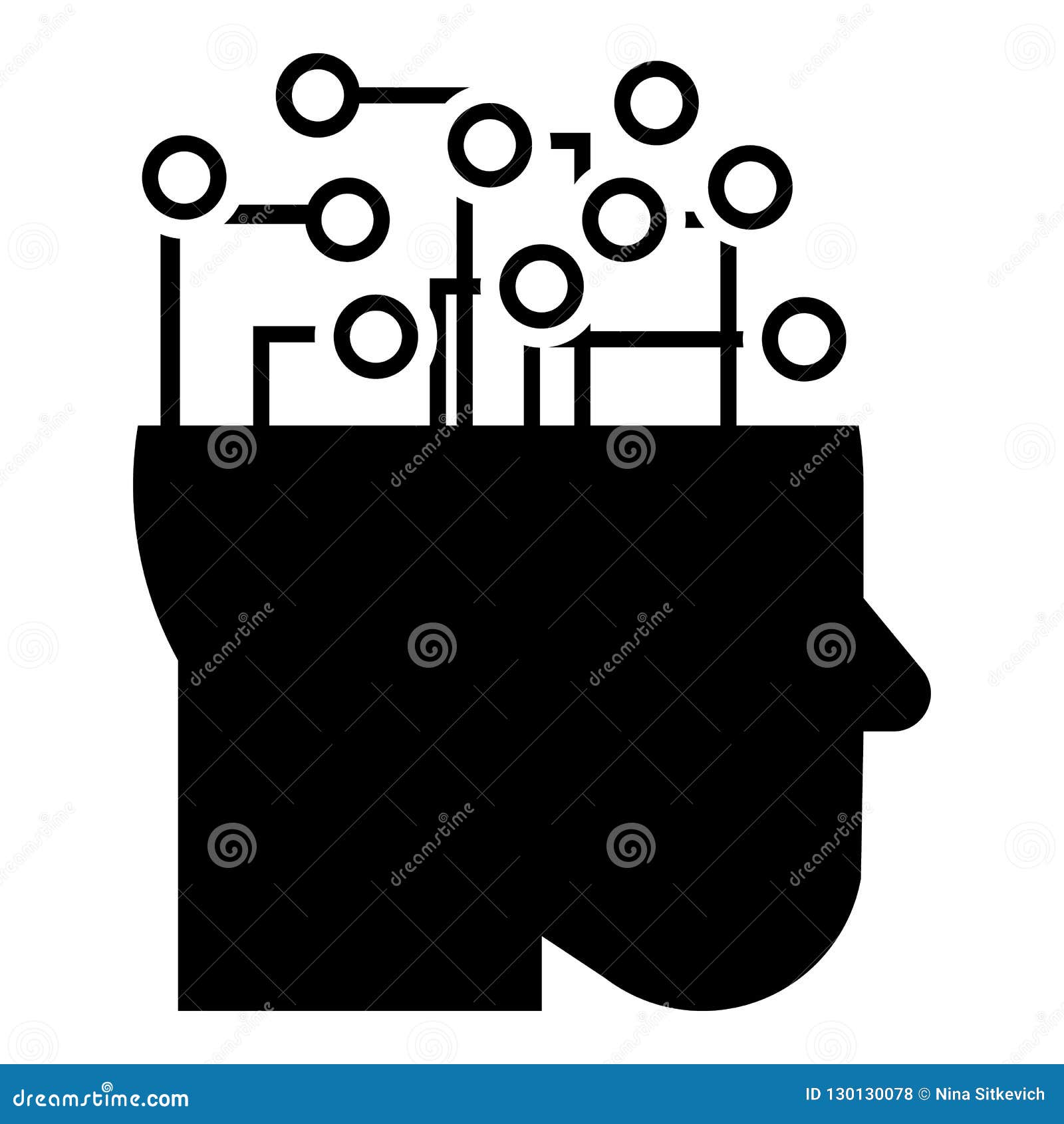 Smart Brain Mind Icon, Simple Style Stock Vector - Illustration of ...