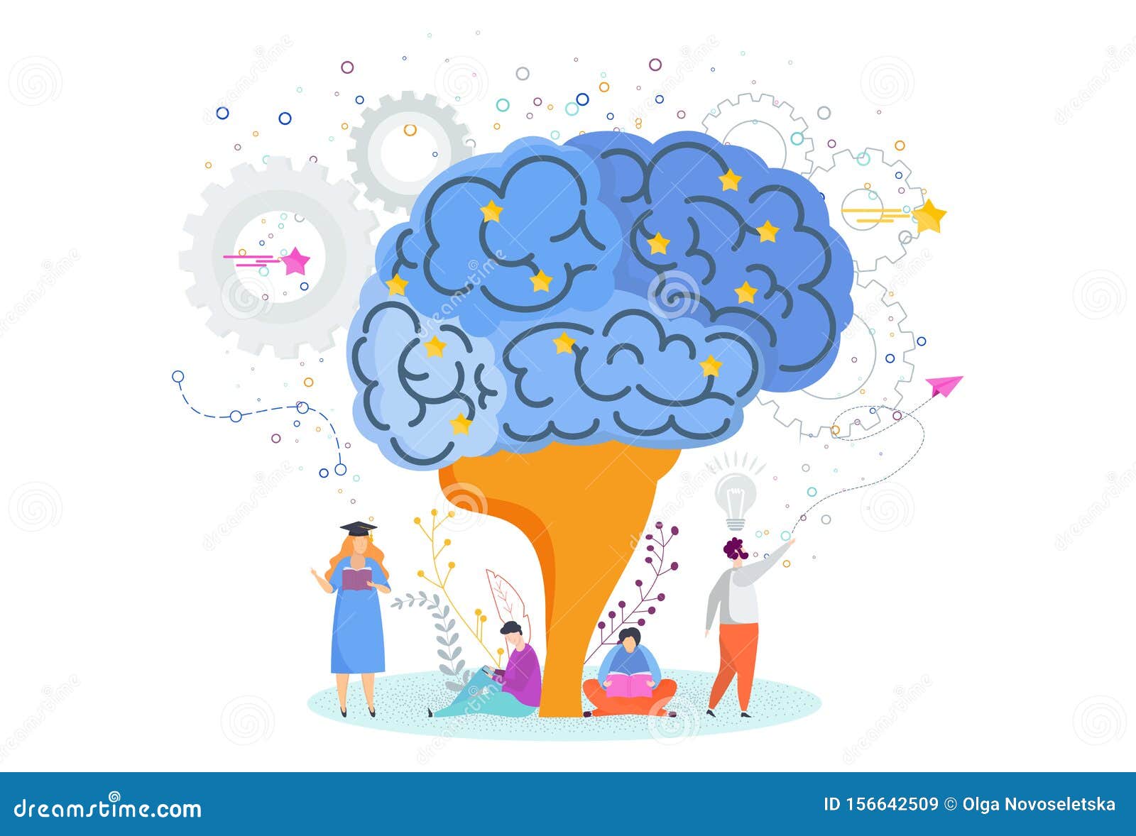 Smart Brain. Tree of Knowledge. Metaphor of Study, Education. Stock ...