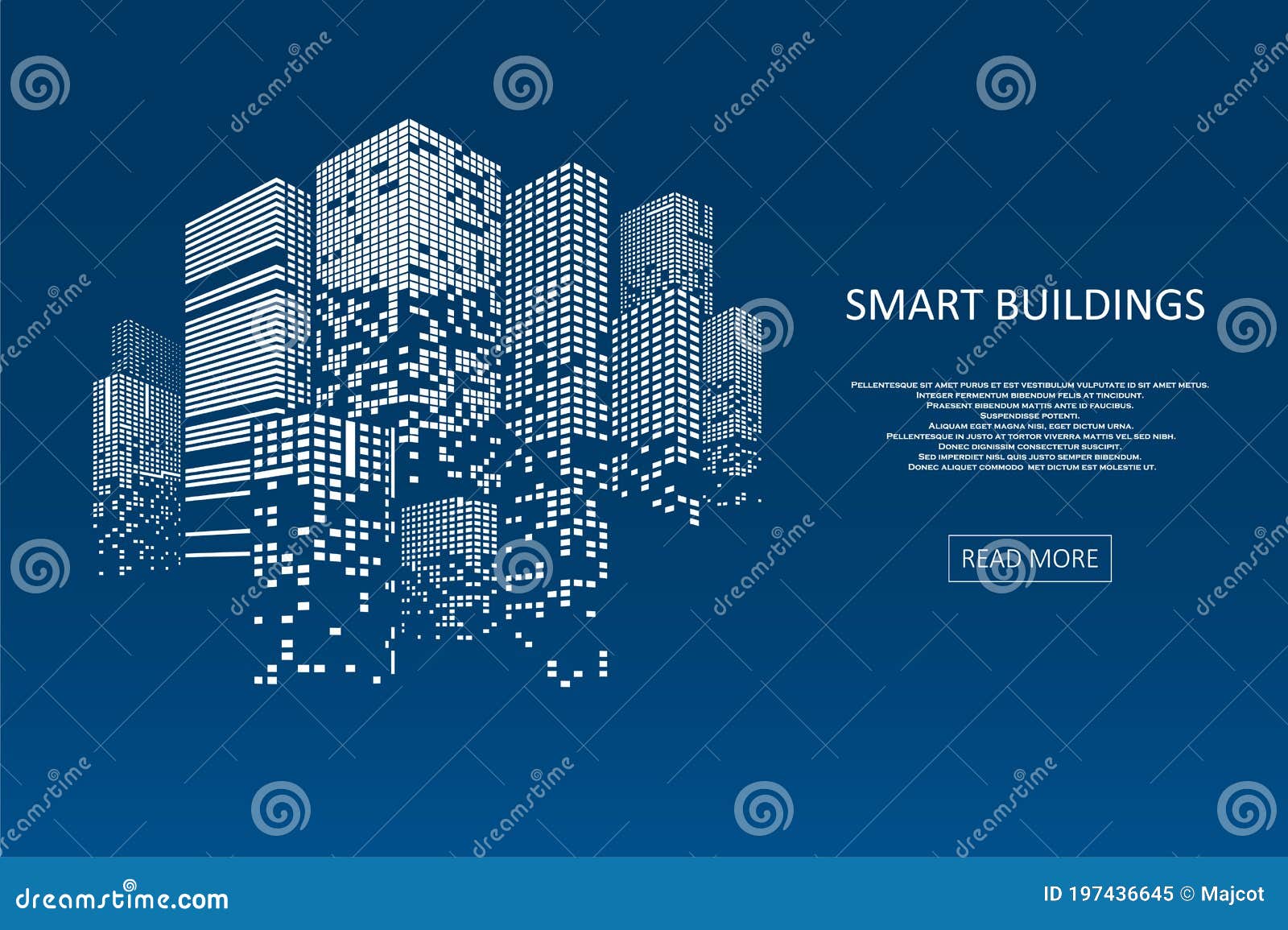 Smart Building Concept Design Stock Vector - Illustration of cyberspace ...