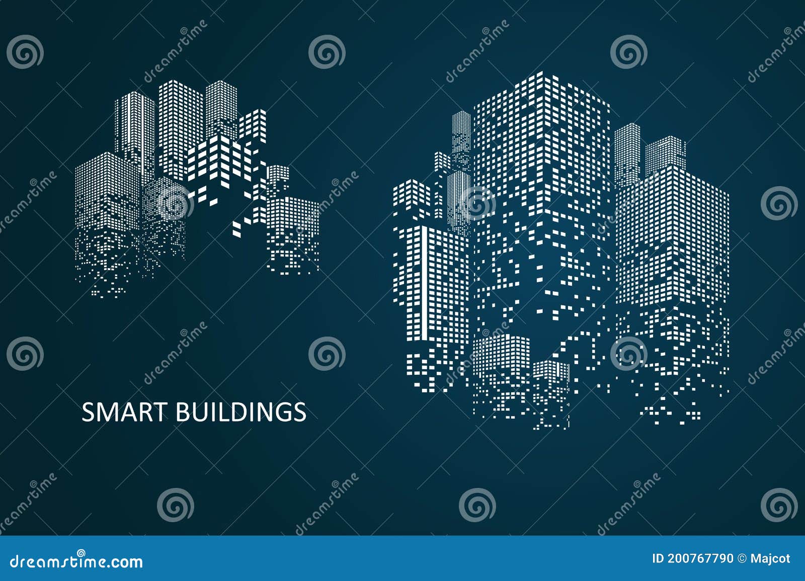 Smart Building Concept Design Stock Vector - Illustration of background ...