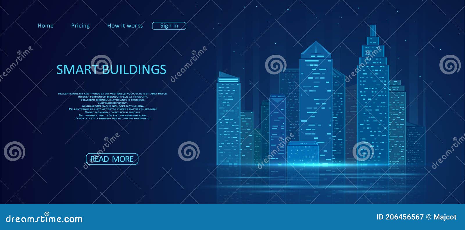 Smart Building Concept Design Stock Vector - Illustration of home ...
