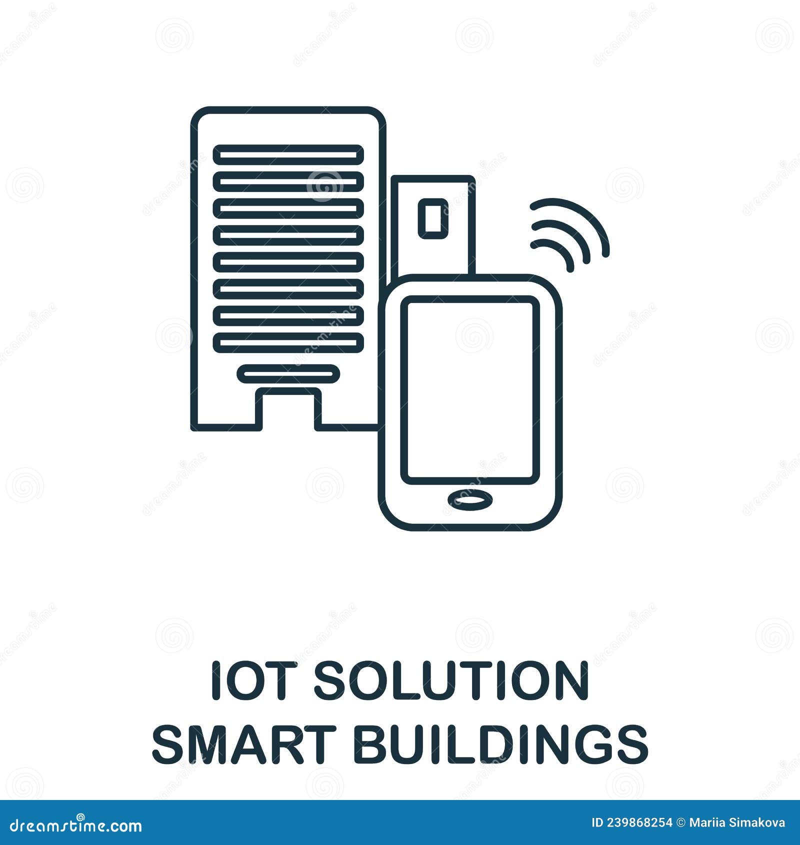 Smart Buildings Icon. Line Element from Iot Solution Collection. Linear ...