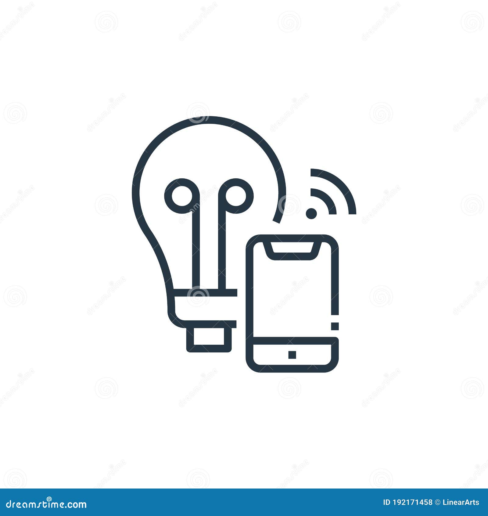 Smart Bulb Icon Vector from Smart Home Concept. Thin Line Illustration ...