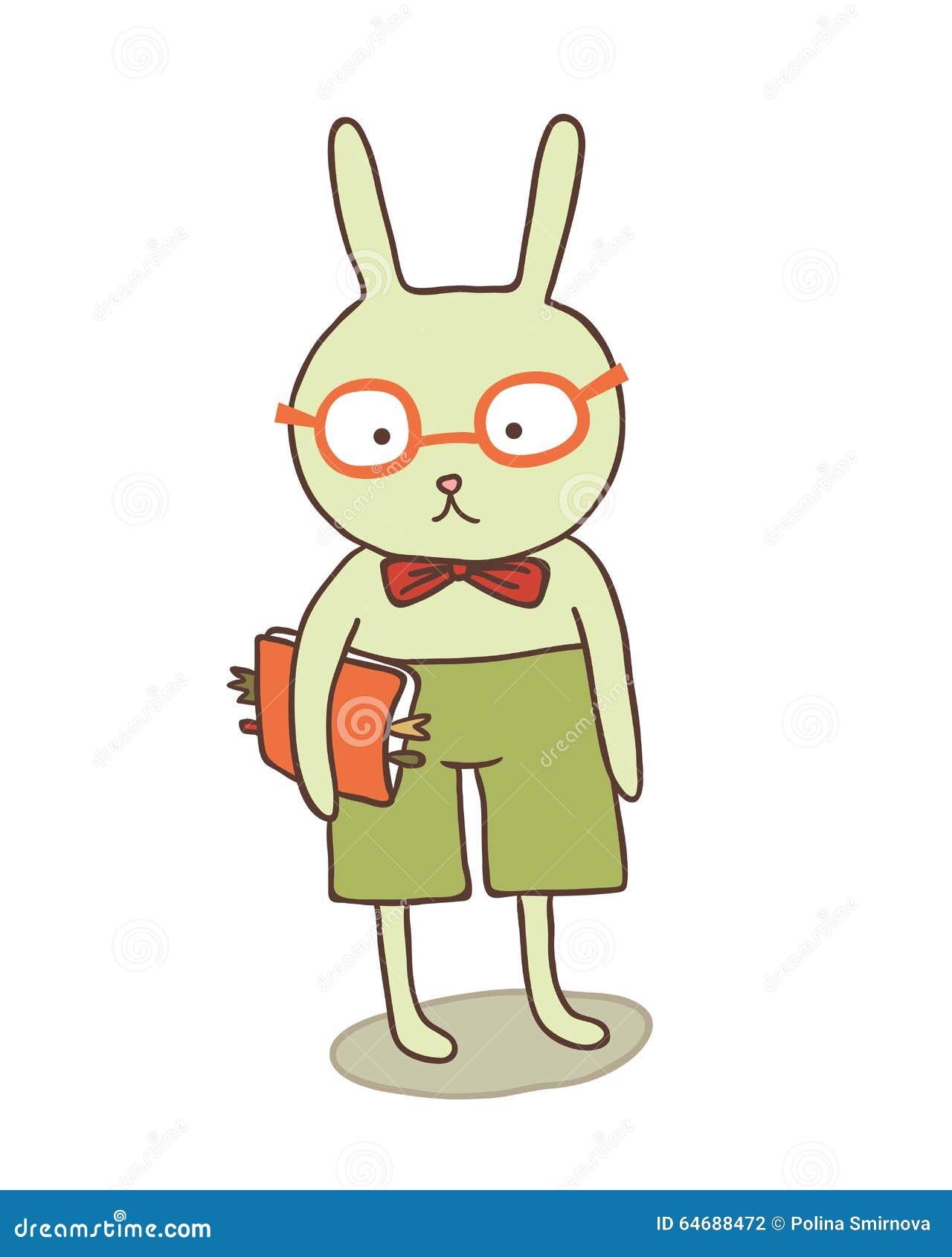 Smart Bunny Vector Illustration Stock Vector - Illustration of cartoon ...