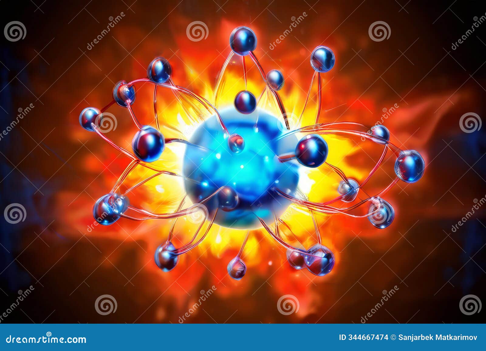 3D Model Of An Atom With Electrons Royalty-Free Cartoon | CartoonDealer ...