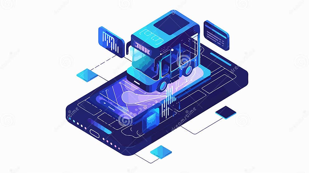 Smart Bus App Abstract Concept Vector Illustration for Technology Solutions Stock Vector ...