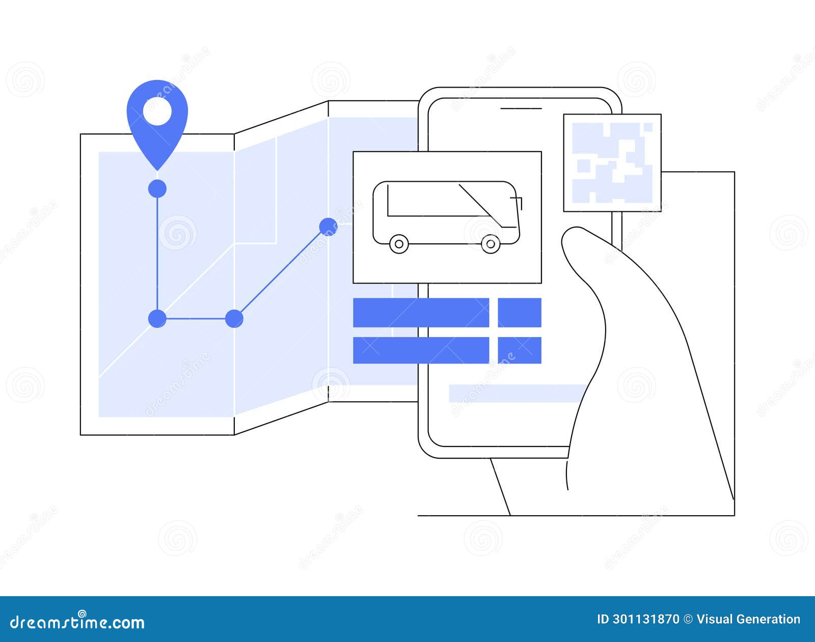 Smart Bus App Isolated Cartoon Vector Illustrations. Stock Vector ...