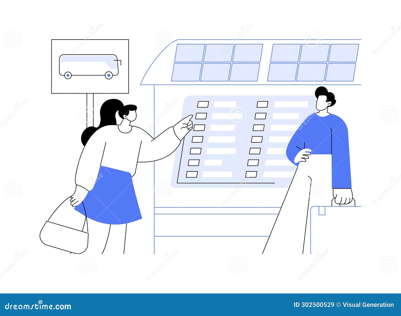 Smart Bus Stop Abstract Concept Vector Illustration. Stock Illustration ...