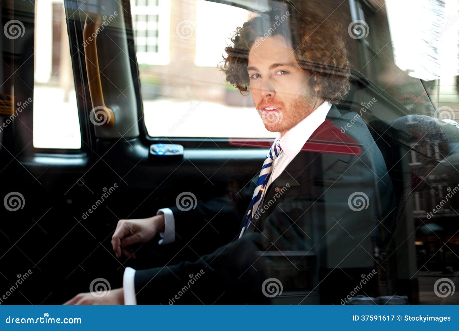 Smart Business Executive Inside Taxi Cab Stock Image - Image of tour ...
