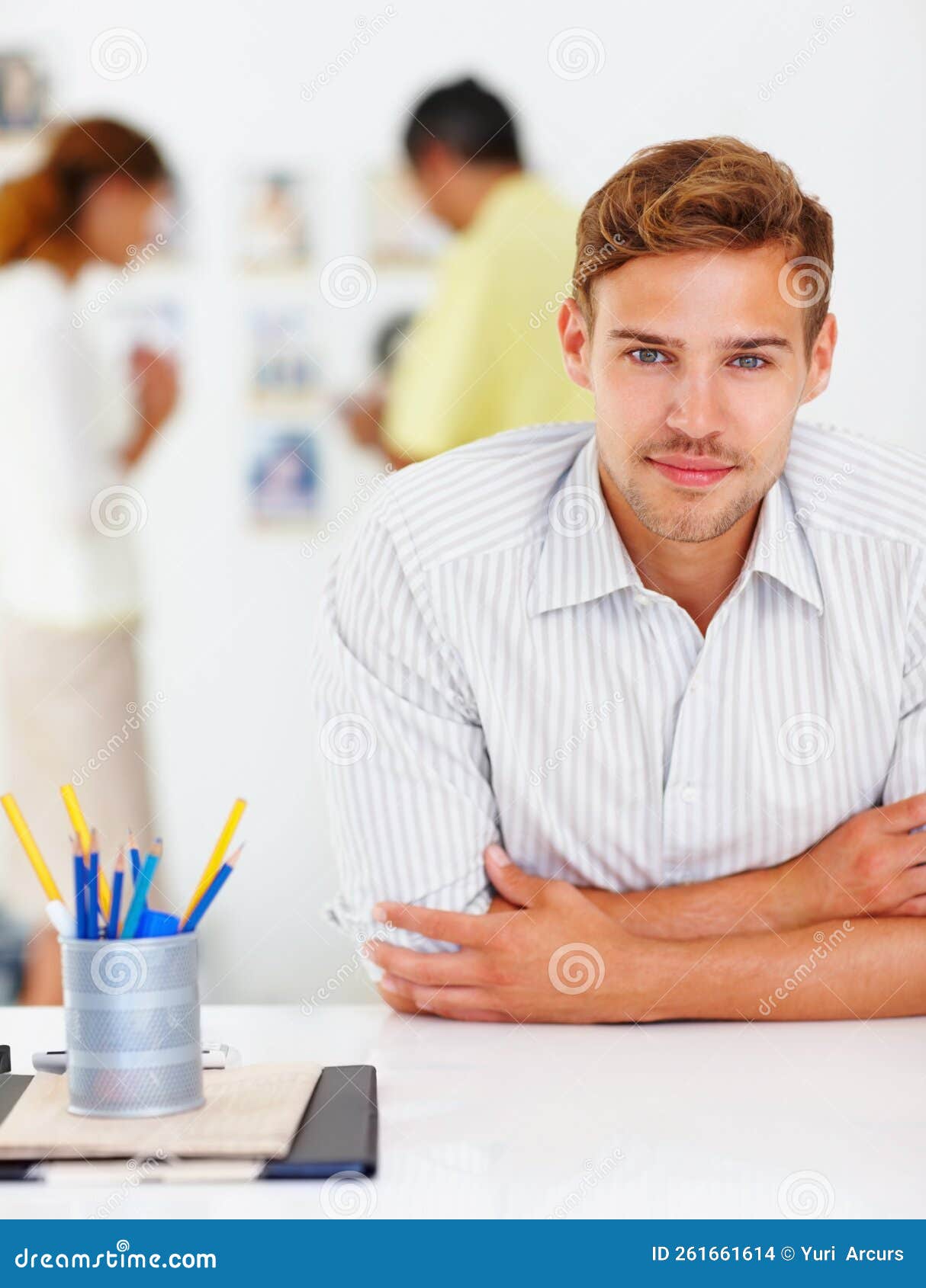 Smart Business Man. Portrait of Smart Business Man Sitting at Table ...