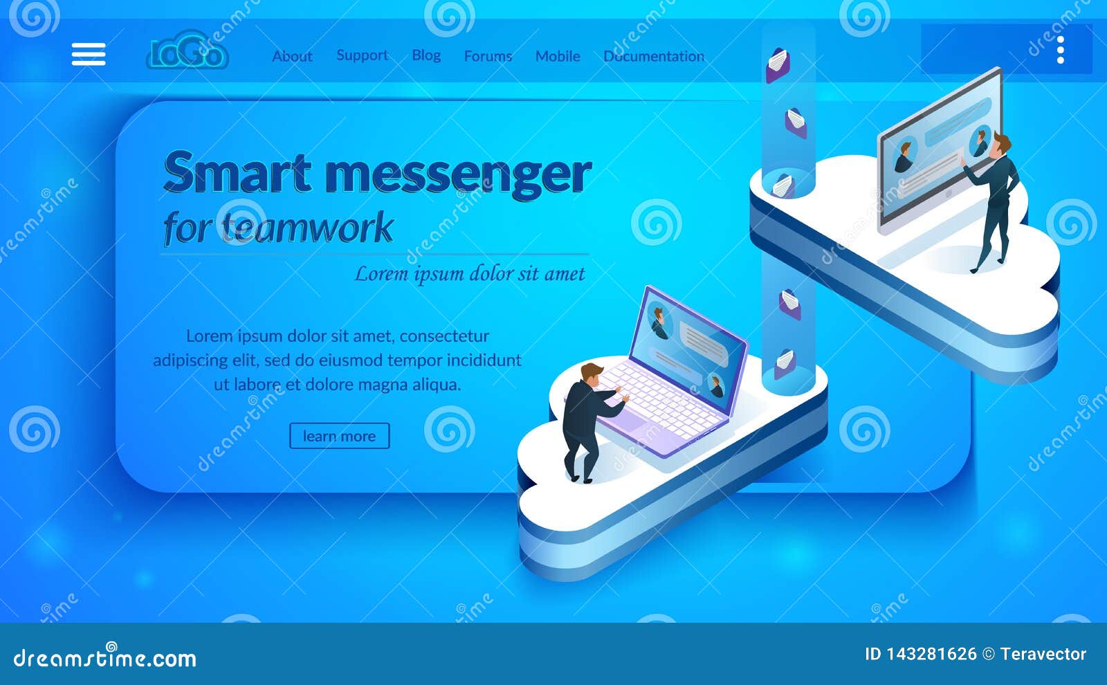 Smart Business Messenger Isometric Vector Website Stock Vector ...