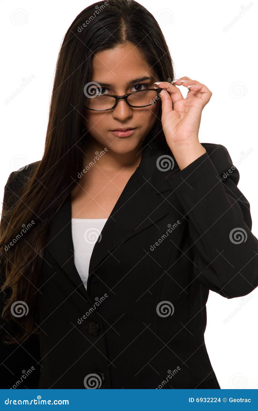 Smart business woman stock photo. Image of eyeglasses - 6932224