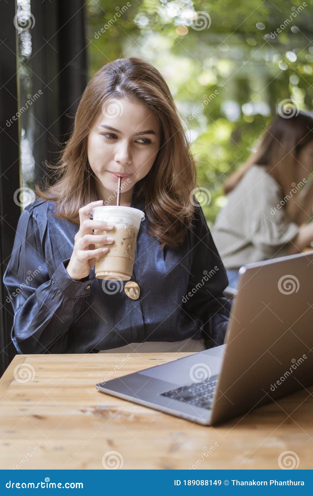 Smart Business Woman is Working with Computer Stock Image - Image of ...