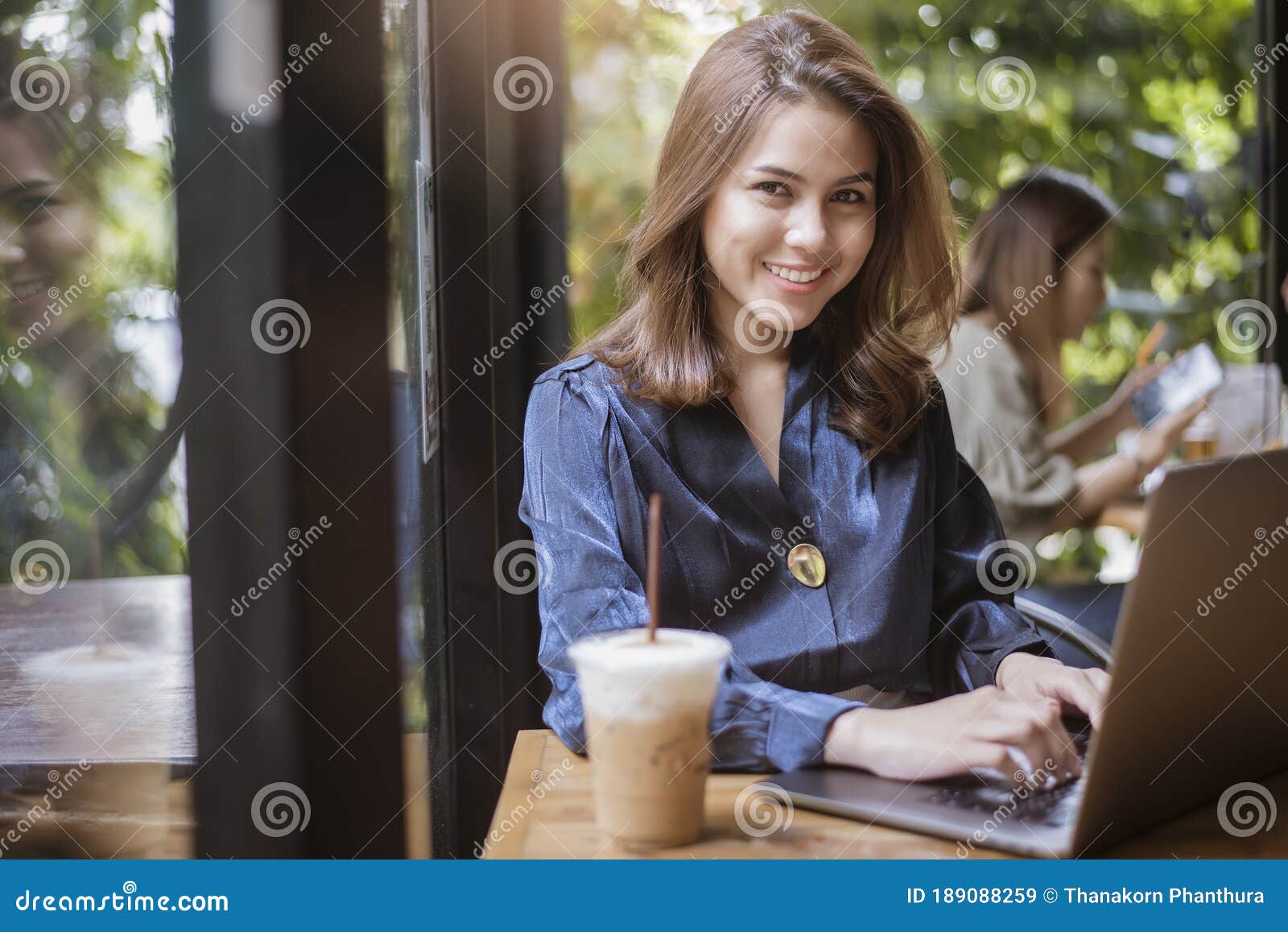 Smart Business Woman is Working with Computer Stock Image - Image of ...