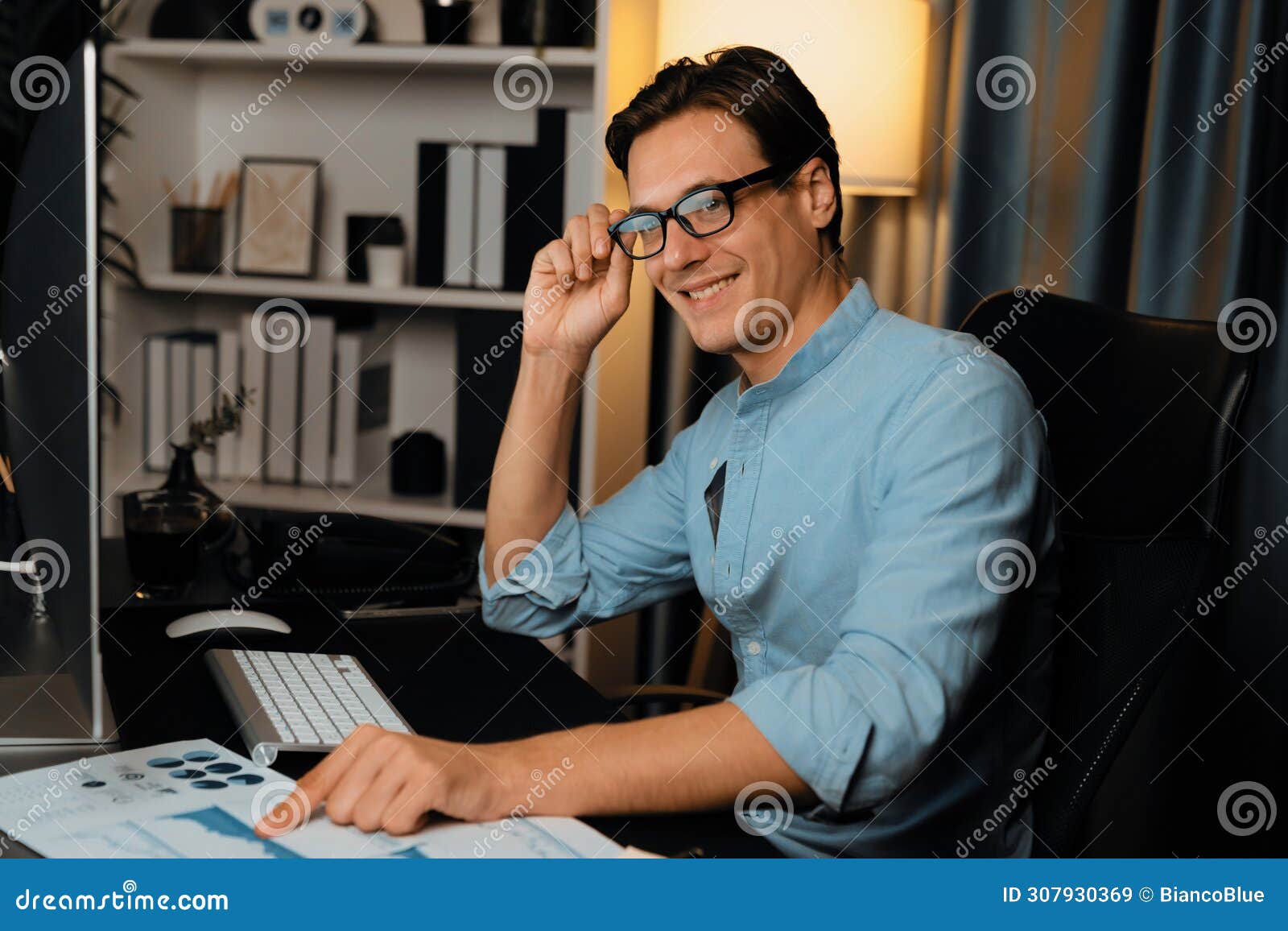 Smart Businessman Analyzing Business Paragraph Marketing Analysis ...