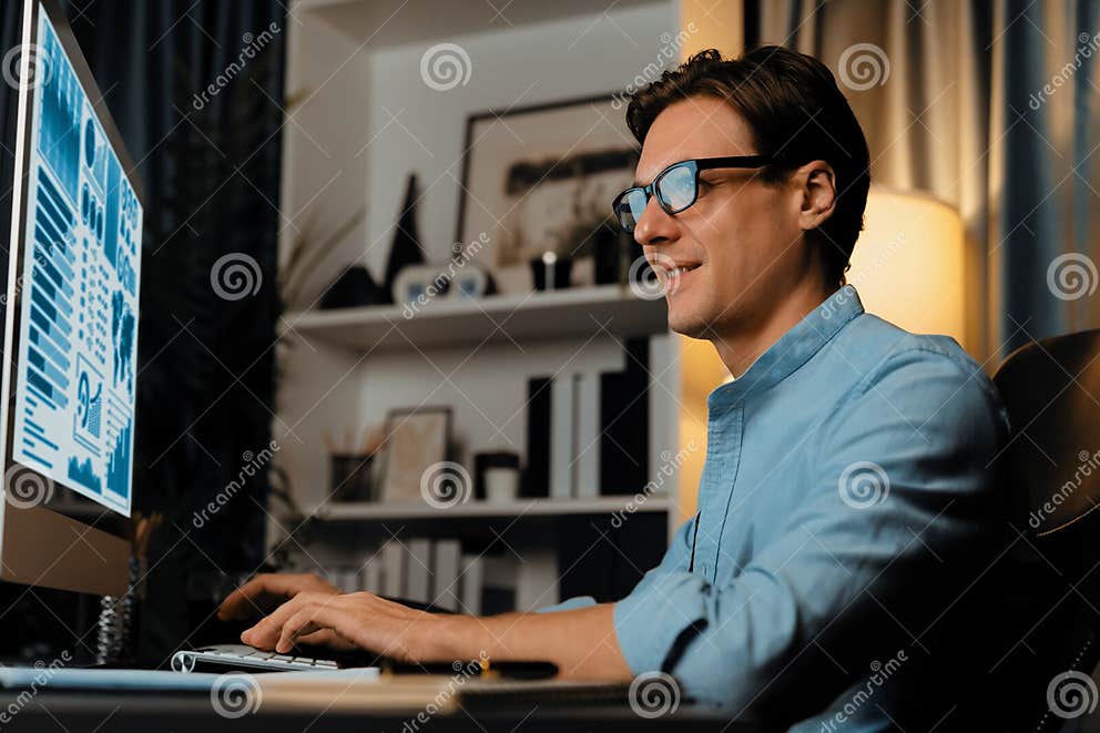 Smart Businessman Analyzing Business Paragraph Marketing Analysis ...