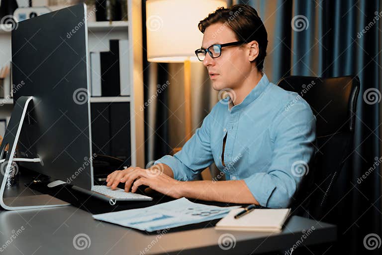 Smart Businessman Analyzing Business Paragraph Marketing Analysis ...