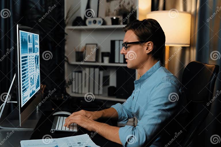 Smart Businessman Analyzing Business Paragraph Marketing Analysis ...