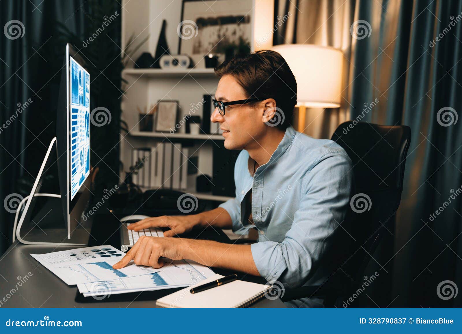 Smart Businessman Analyzing Business Paragraph Marketing Analysis ...