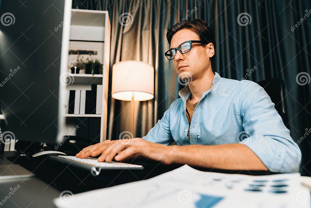 Smart Businessman Analyzing Business Paragraph Marketing Analysis ...