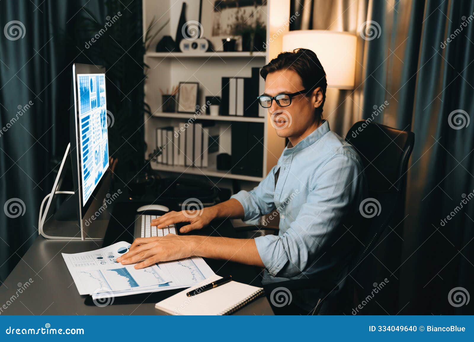 Smart Businessman Analyzing Business Paragraph Marketing Analysis ...