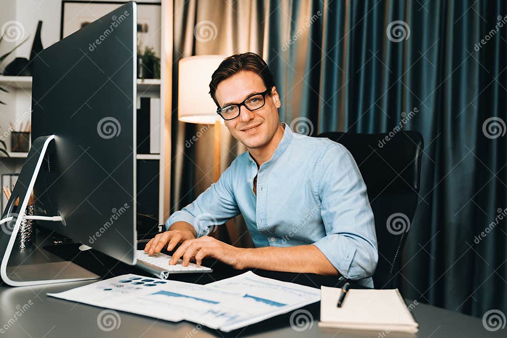 Smart Businessman Analyzing Business Paragraph Marketing Analysis ...