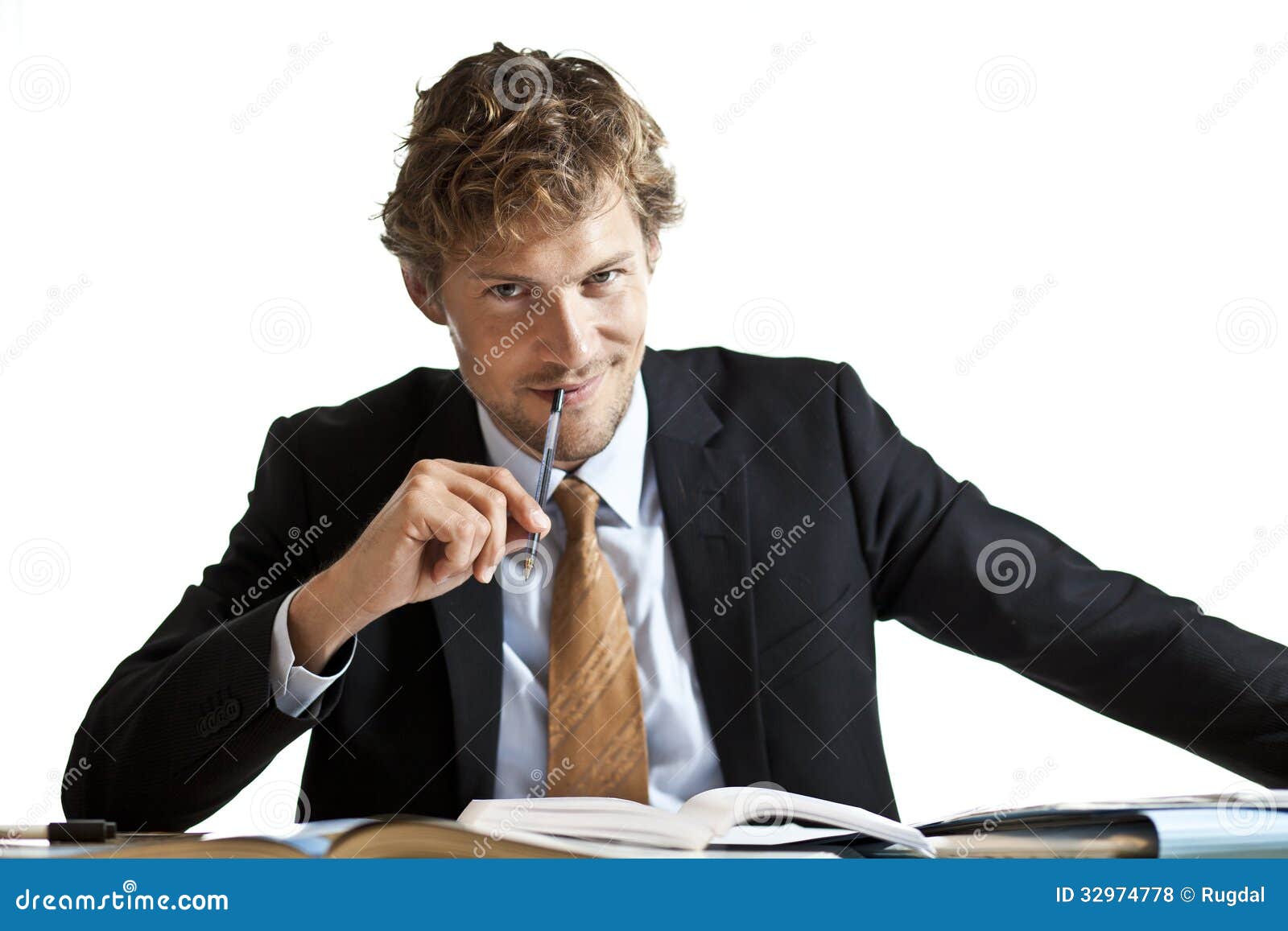 Smart Businessman Has an Idea Stock Photo - Image of portrait, coworker ...