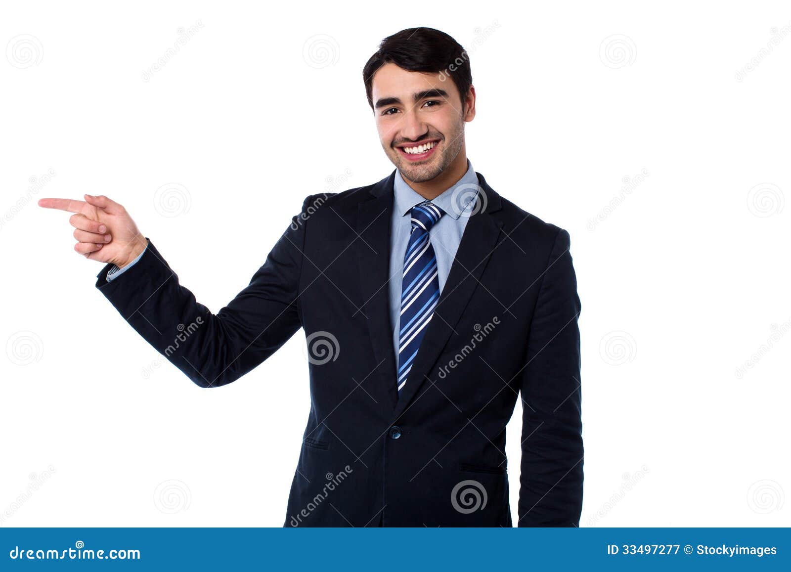Smart Businessman Pointing at Something Stock Image - Image of looking ...