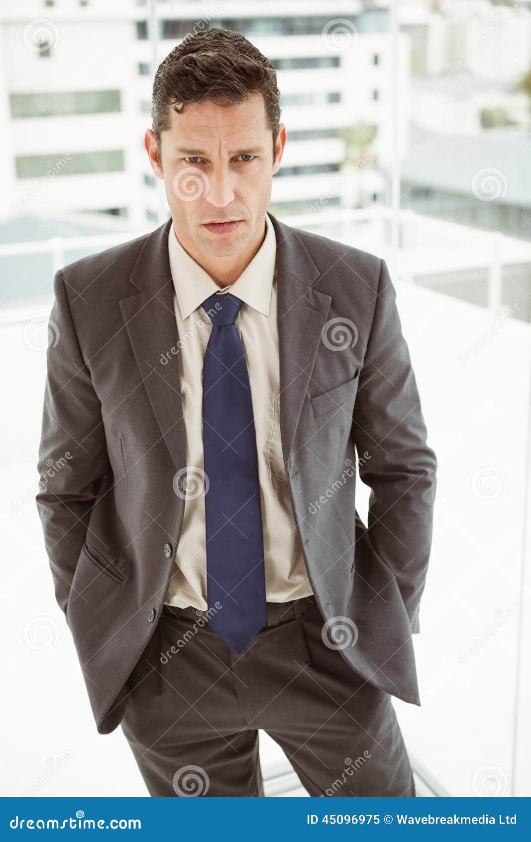 Smart Businessman in Suit at Office Stock Image - Image of confidence ...