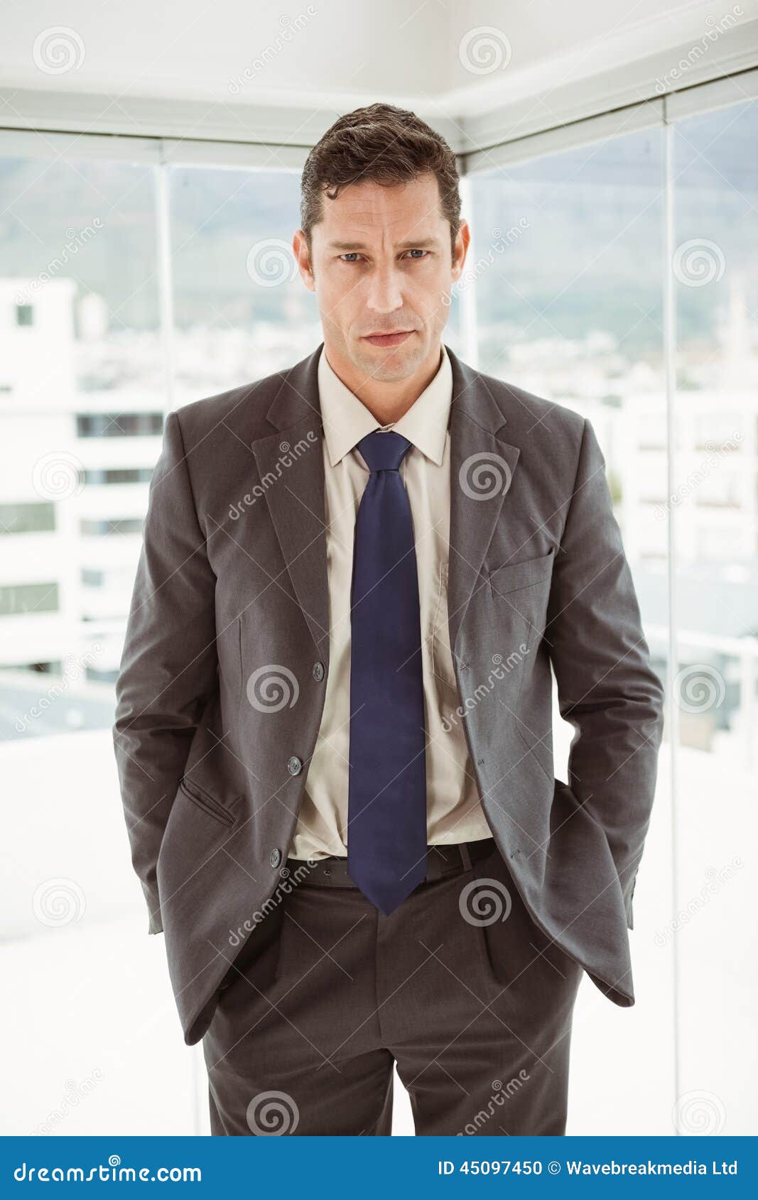 Smart Businessman in Suit at Office Stock Photo - Image of confidence ...