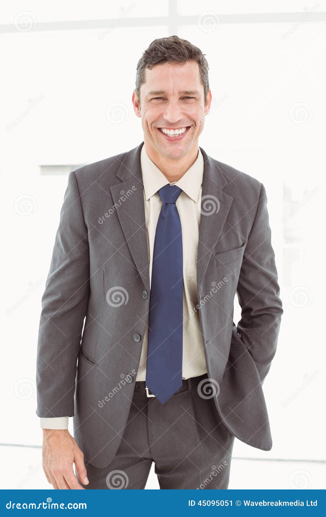 Smart Businessman in Suit at Office Stock Image - Image of view, suit ...