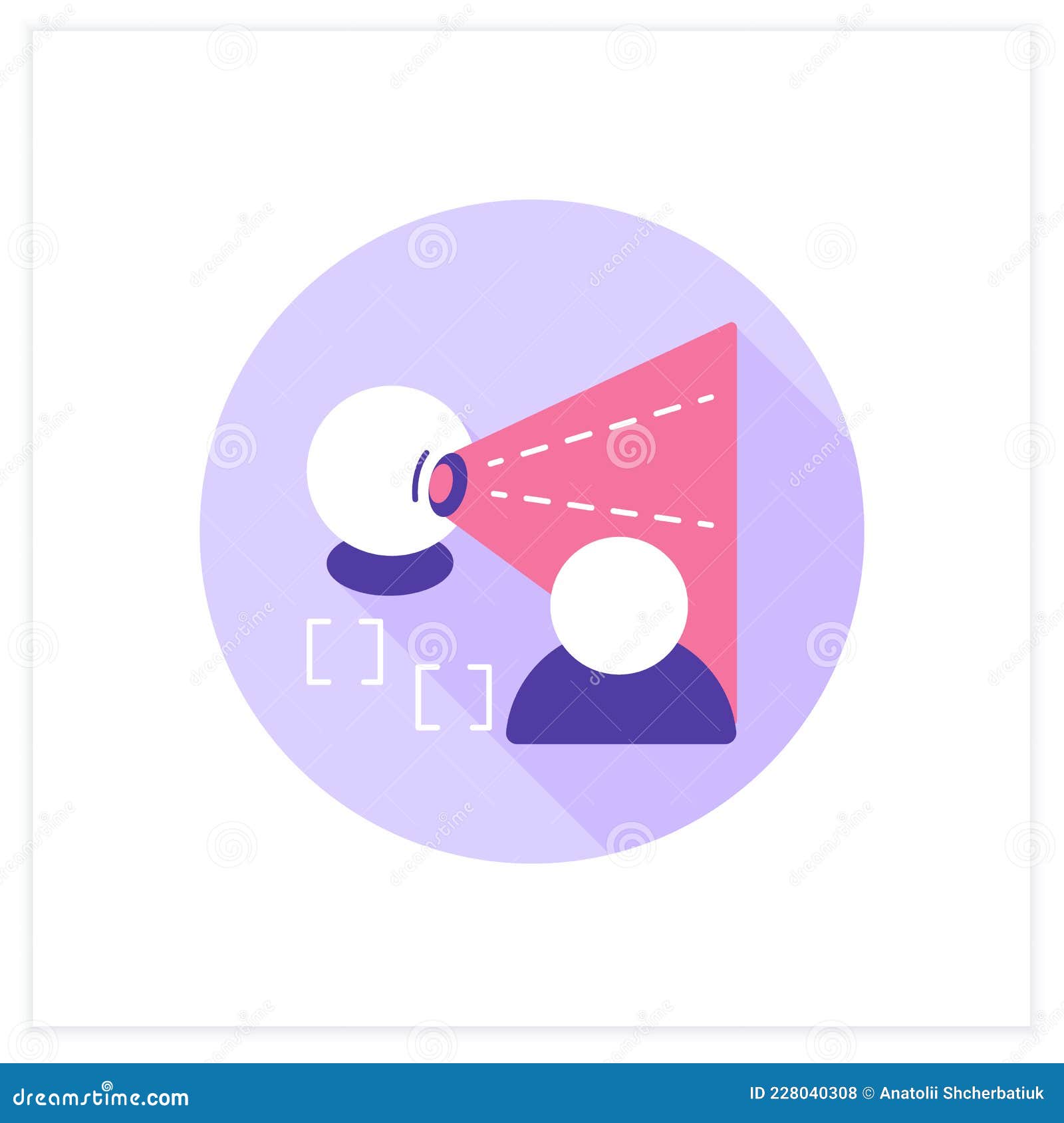 Smart cam flat icon stock vector. Illustration of function - 228040308