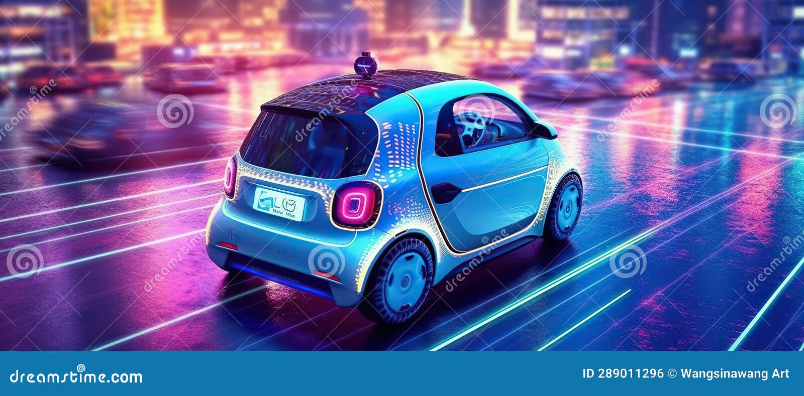 Smart Car. Autonomous Smart Car Scans the Road Stock Photo - Image of ...