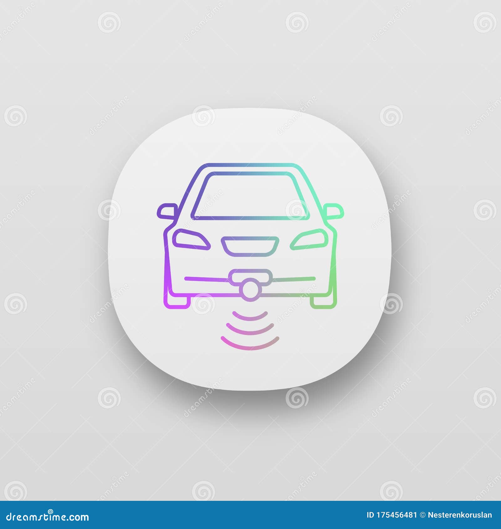 Smart Car in Front View App Icon Stock Vector - Illustration of ...