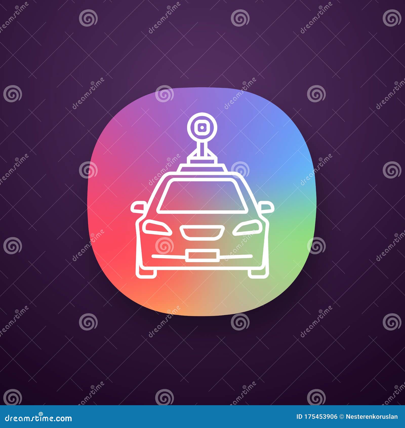 Smart Car in Front View App Icon Stock Vector - Illustration of ...