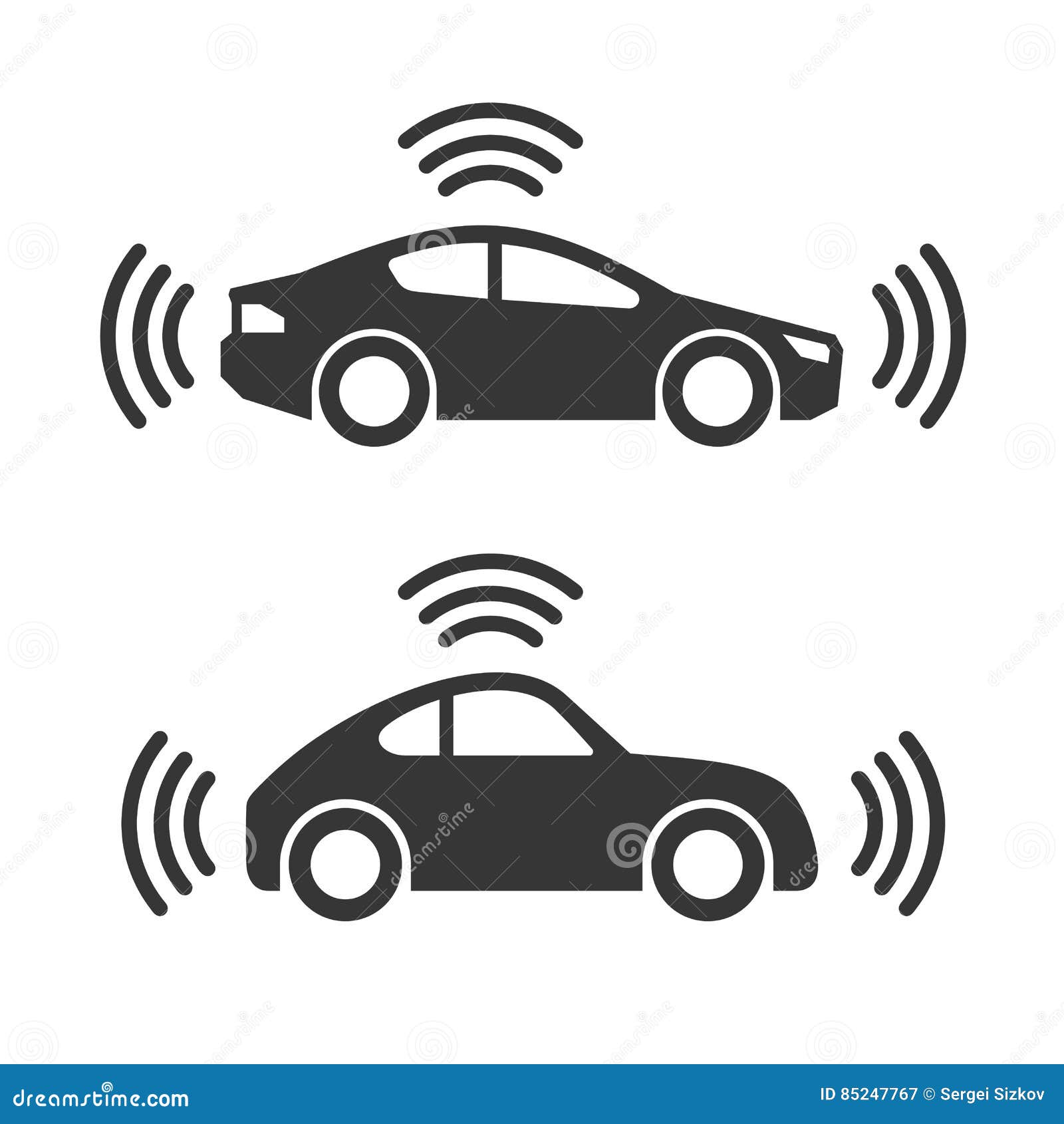 Smart Car Icon Set stock vector. Illustration of road - 85247767