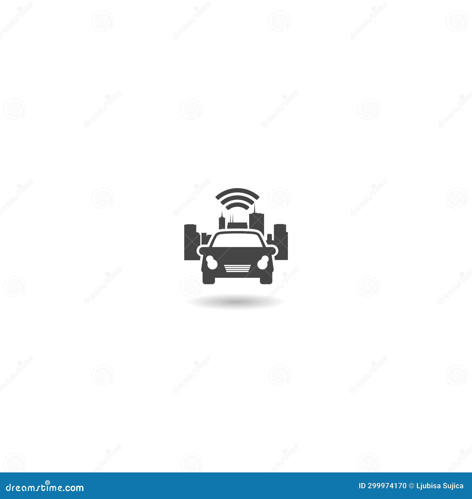 Smart car icon with shadow stock vector. Illustration of robot - 299974170