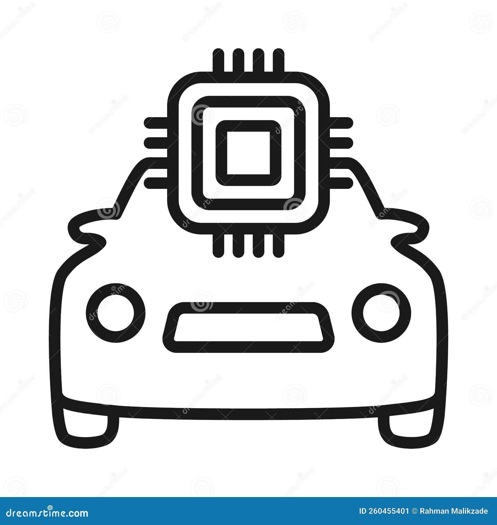 Smart Car, Intelligent Vehicle Icon. Automobile Control, Vector ...
