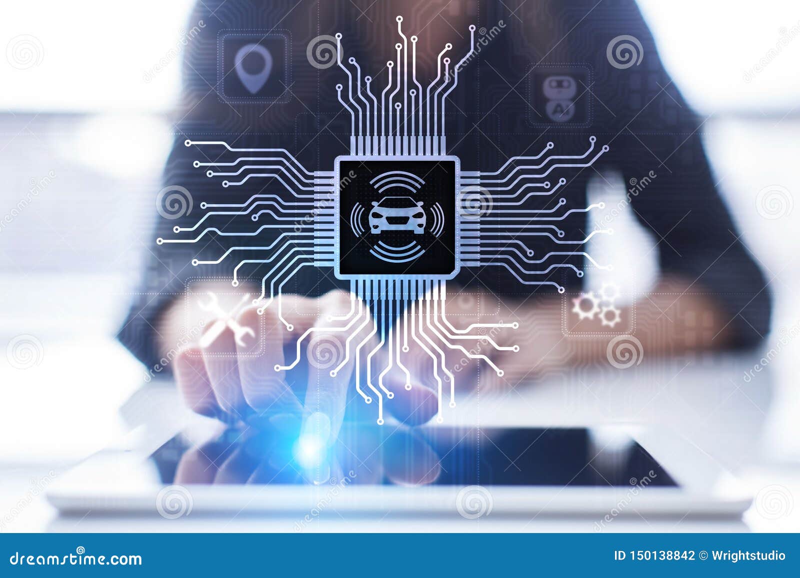 Smart Car IOT and Modern Automation Technology Concept on Virtual ...