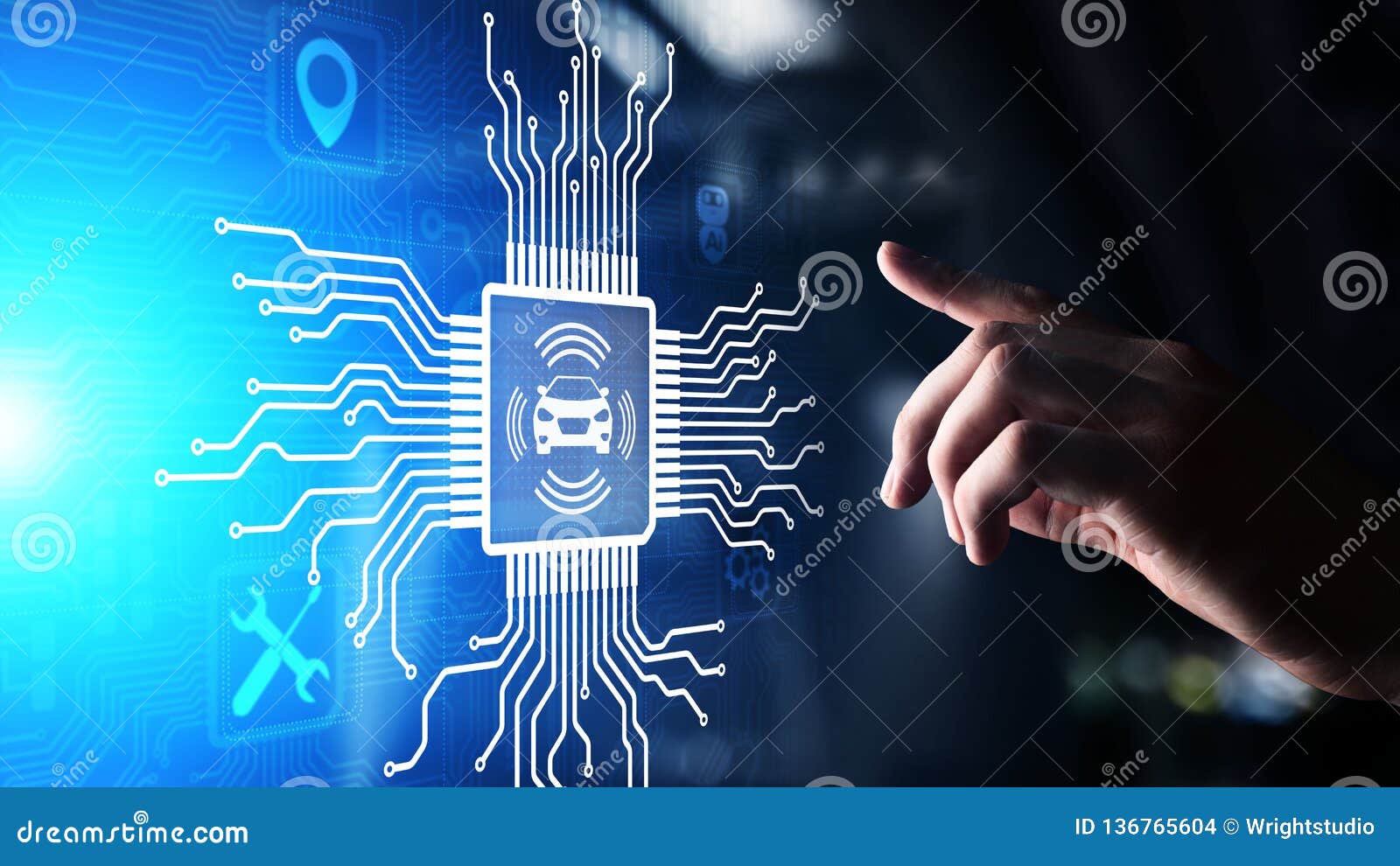 Smart Car IOT and Modern Automation Technology Concept on Virtual ...