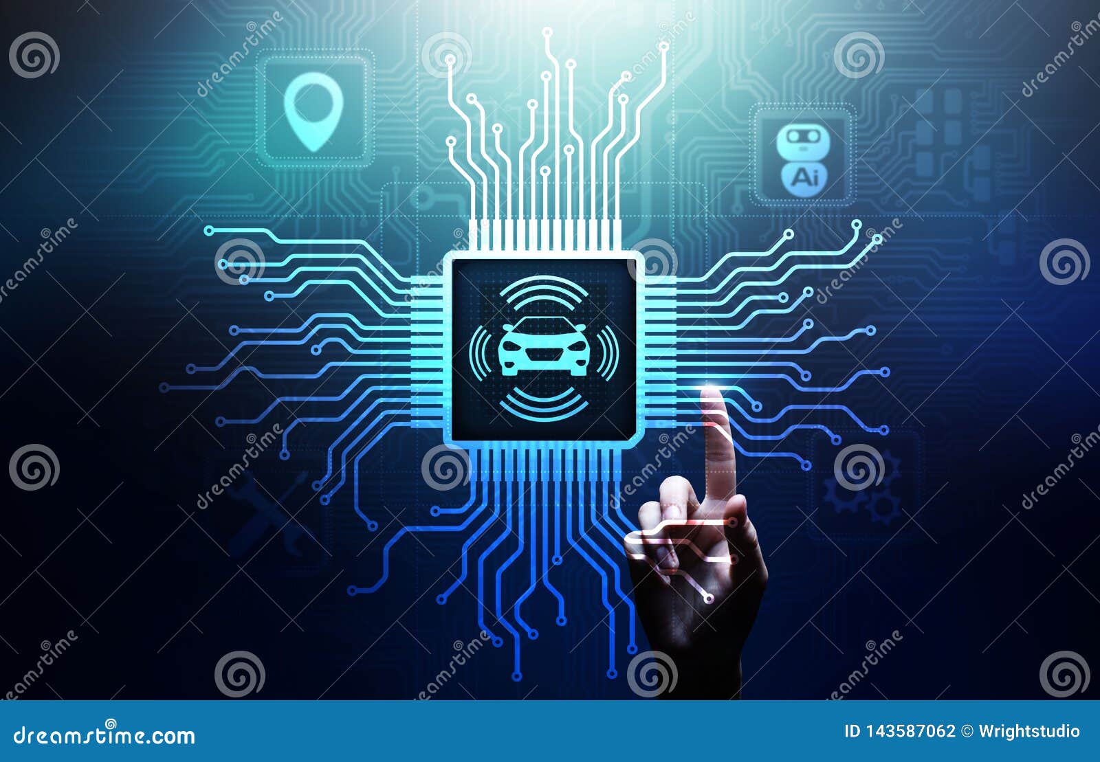 Smart Car IOT and Modern Automation Technology Concept on Virtual ...