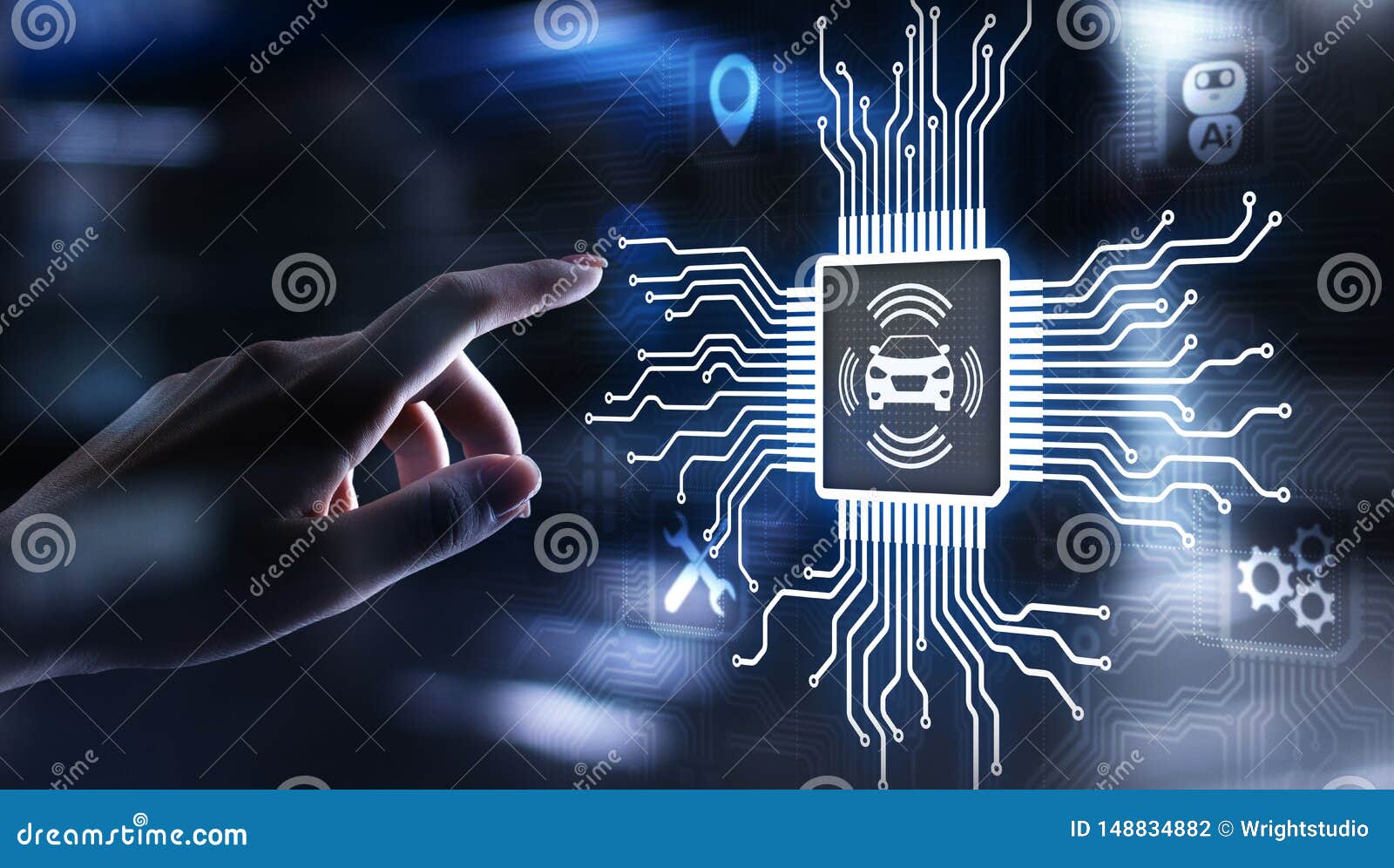 Smart Car IOT and Modern Automation Technology Concept on Virtual ...