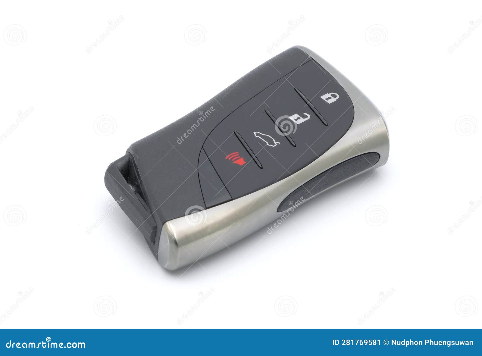 Smart Car Key with Remote Control Isolated on White Stock Image - Image ...